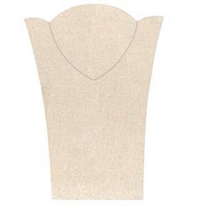 Easel-Back Neck Form Displays in Linen - Elegant Jewelry Presentation