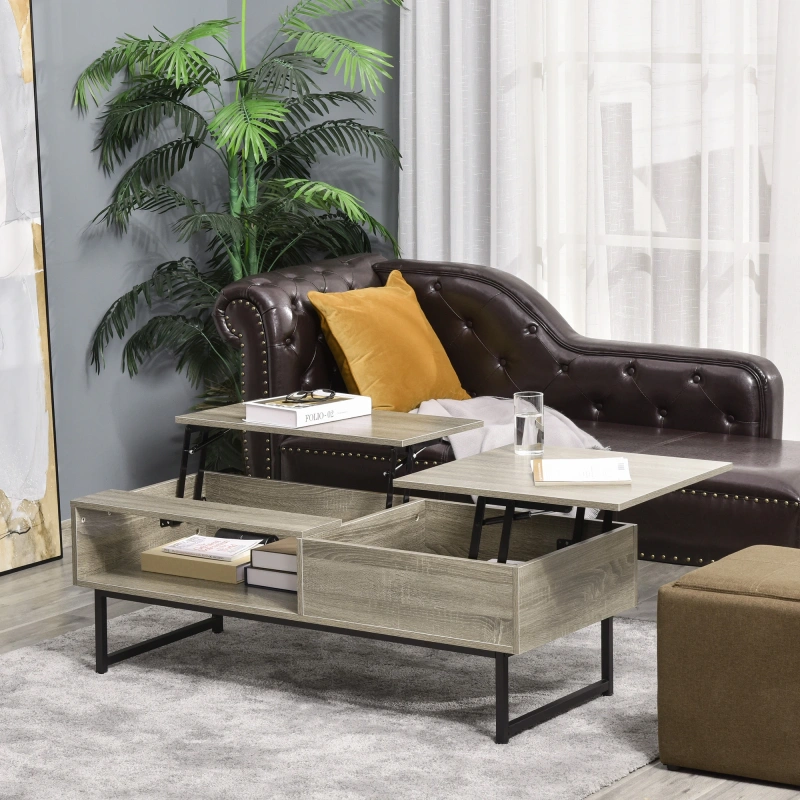 Homcom Modern Lift Top Coffee Table With Hidden Storage Compartment And ...