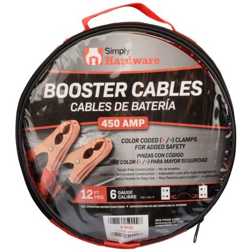 Buy Simply Auto Booster Cables 250 Amp 12 Feet 10 Gauge - Cable Wire Online