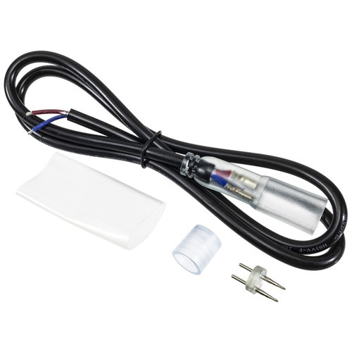 Black Led Rope Light Power Cord Kit - 12 Volt 3 Ft