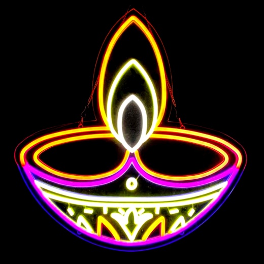 Led Neon Strip Light Diwali Diya Decoration - Lighted Lamp Sign - 19 ...