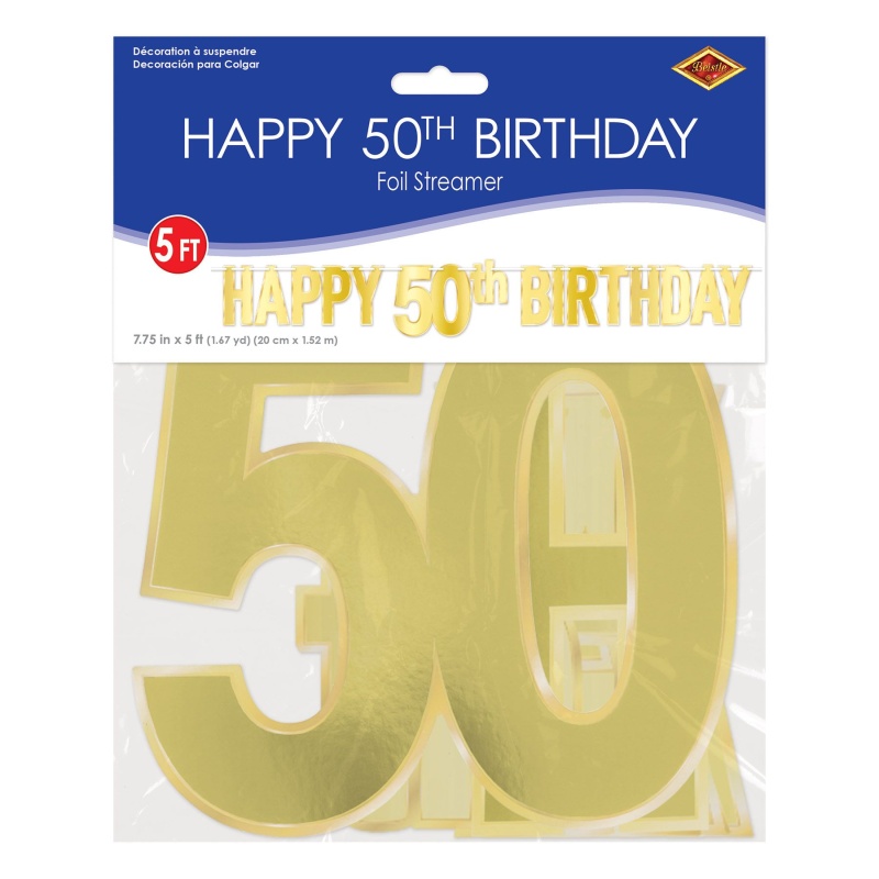 Foil Happy "50Th" Birthday Streamer
