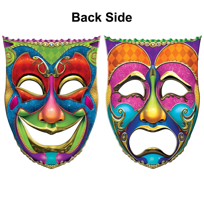 Jumbo Foil Comedy & Tragedy Face Cutouts