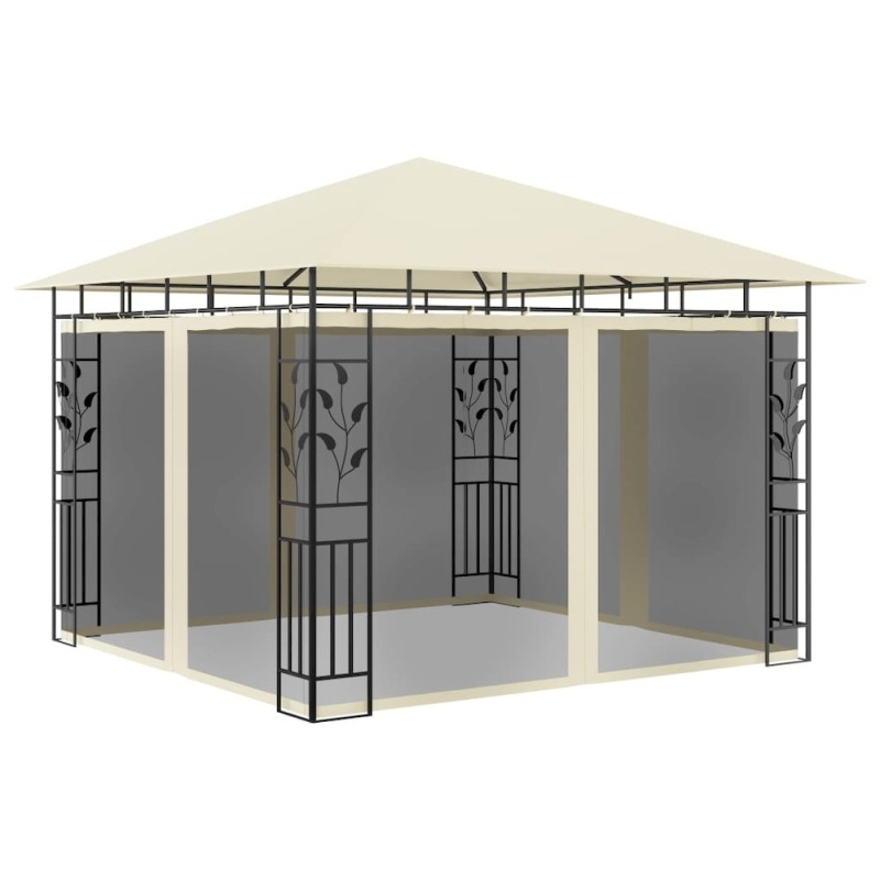 Vidaxl Gazebo with Mosquito Net 9.8'x9.8'x9' Cream 180 g/m², 47969