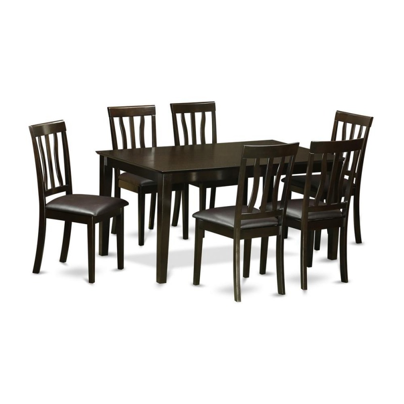 East West Furniture 7 PC Dining Room Set for 6 - Dining Table and 6 ...