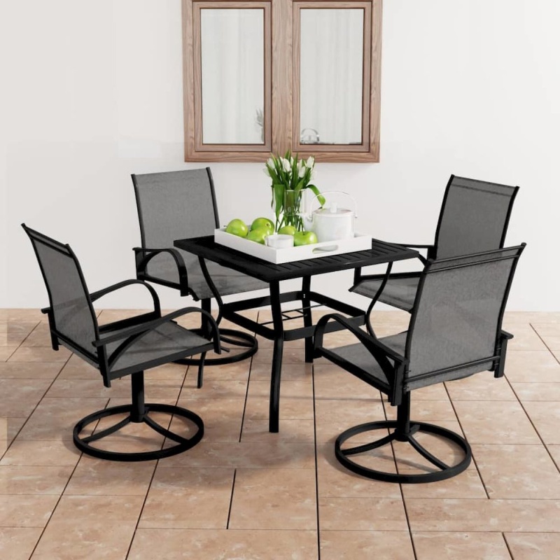 Vidaxl 5 Piece Textilene and Steel Garden Dining Set 0282