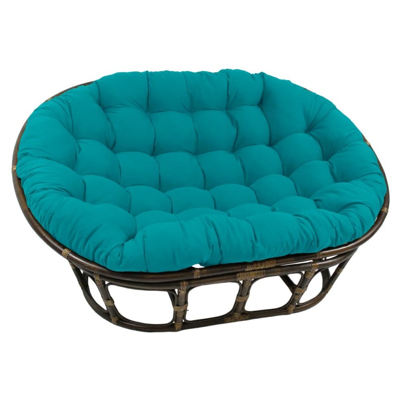 Rattan Double Papasan Chair With Twill Cushion
