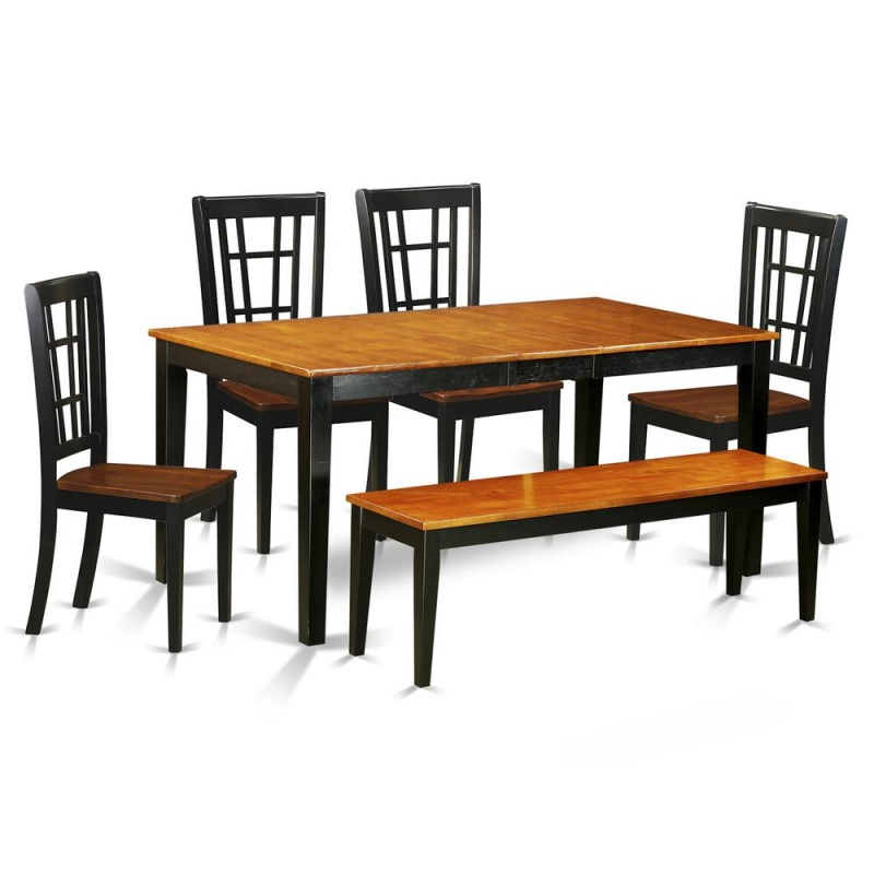 6-Pc Dining Room Set with Bench by East West Furniture