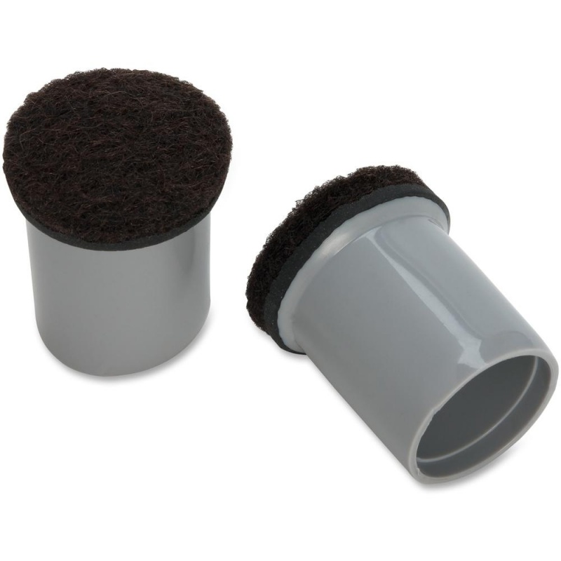 Lorell Gray Felt Replacement Chair Tips - 16 Pack for Outdoor Furniture