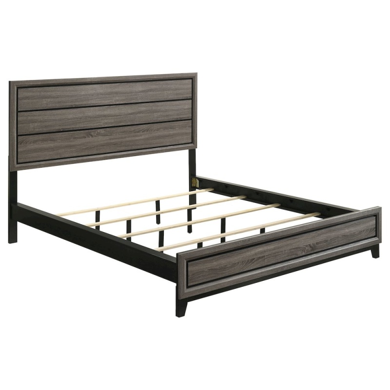 Buy Watson California King Panel Bedroom Set Grey Oak And Black Online