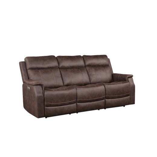 Buy Steve Silver Valencia Dual Power Reclining Sofa - Walnut Online
