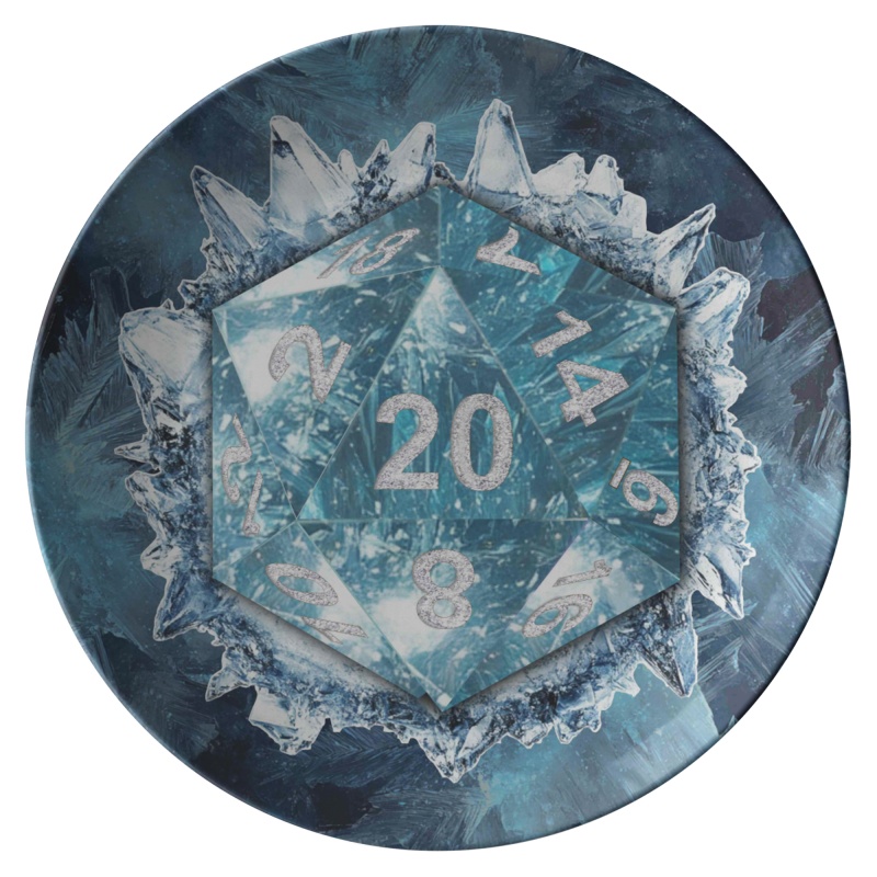 D20 Ice Dinner Plate