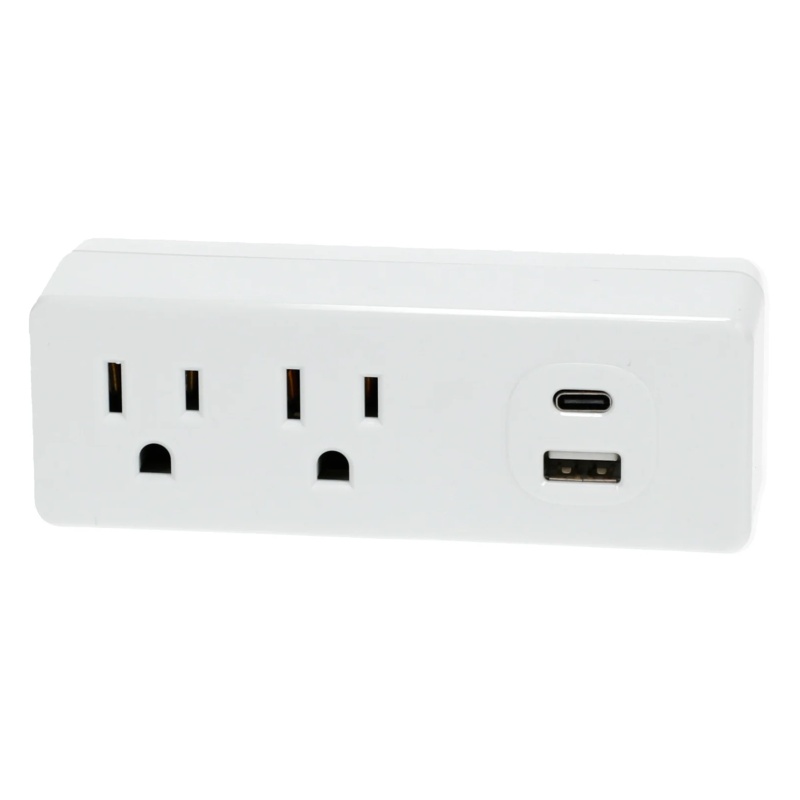 Wall Tap, 2 Ac Outlet, 1 Usb A Port 3.1A, 1 Usb C Port 15w