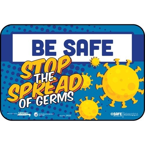 Tabbies Stop Spread Of Germs Wall Safety Decals - 3 / Carton