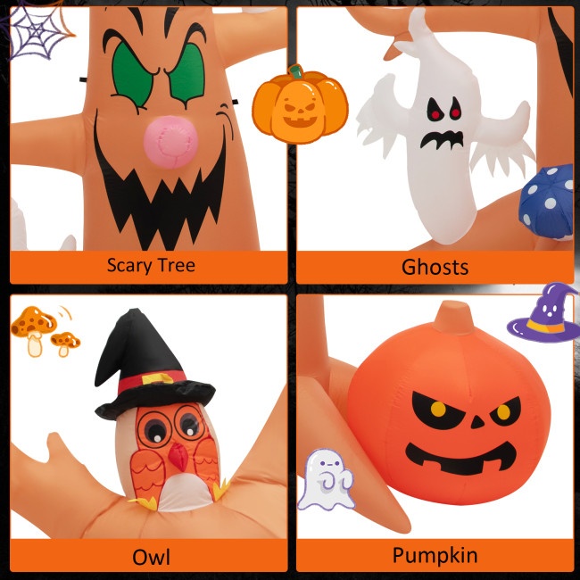 8 Feet Halloween Outdoor Dead Tree With Built-In Led Lights