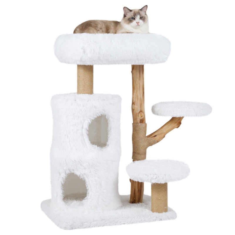 Modern Cat Tree For Indoor Cats 30.5 Cat Tower With Real Solid Wood ...