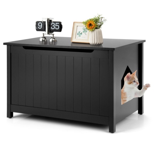 Black litter box enclosure store