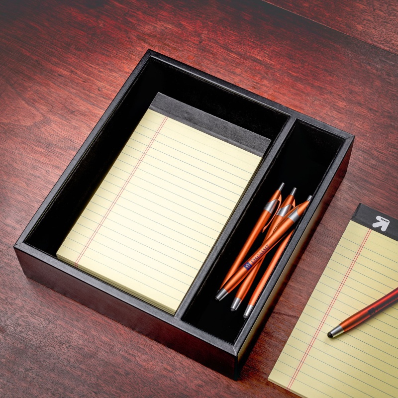 Classic Black Leather Junior Pad Organizer