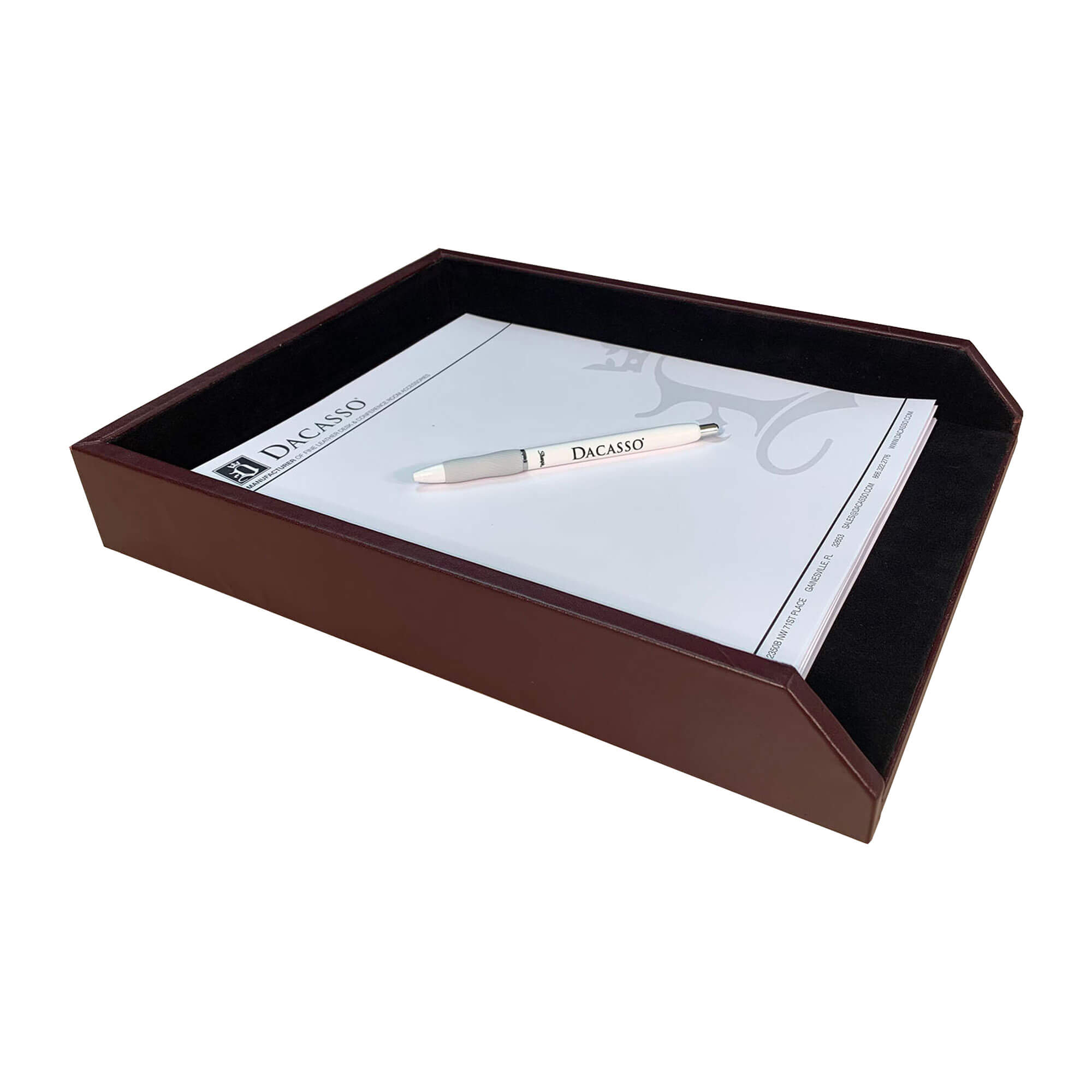 Two-Tone Leather Letter Tray