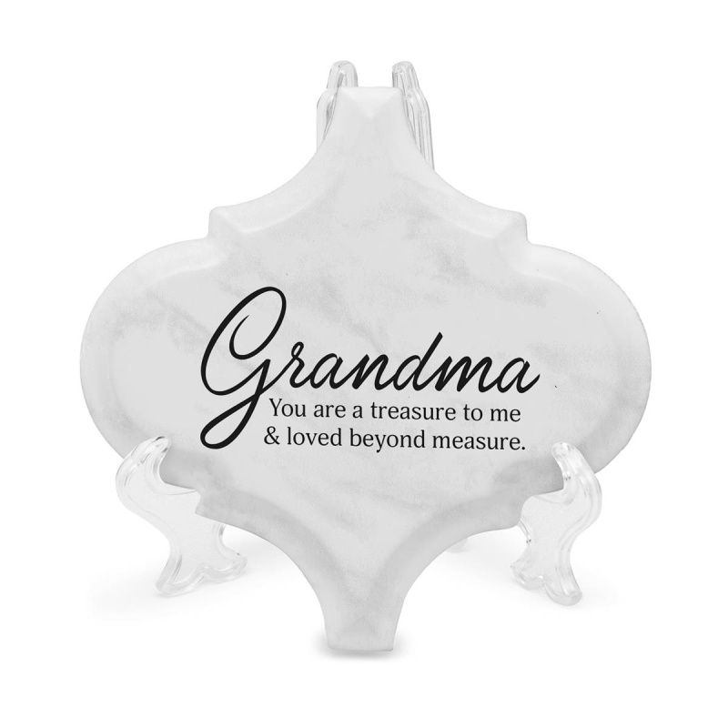 Tbltop Tile Grandma White Arabesque
