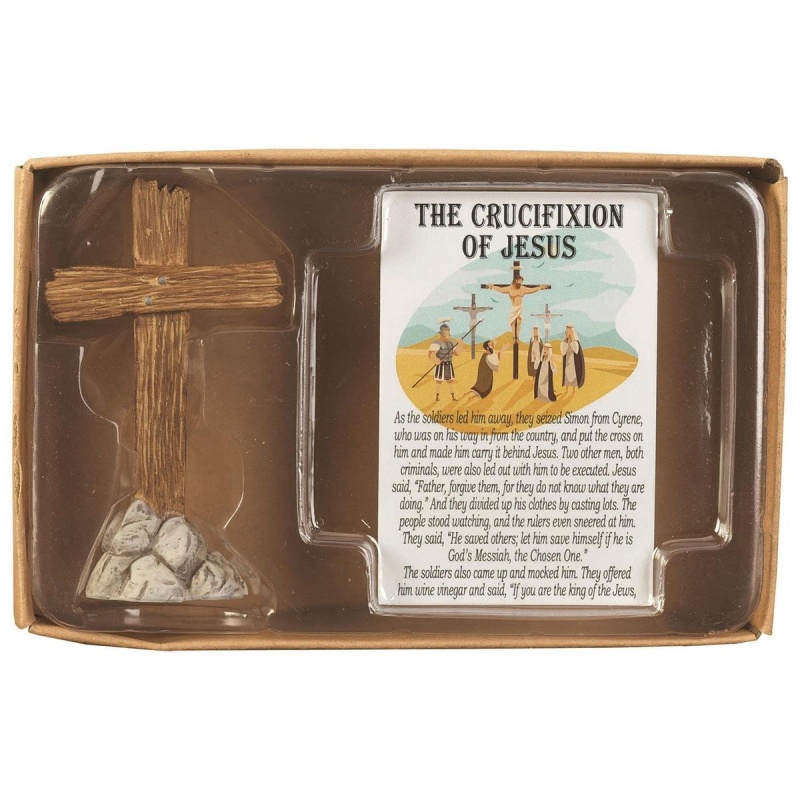 Cross Figurine and Card Set - The Crucifixion of Jesus Remembrance Gift