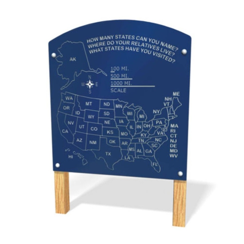 Us Map Freestanding Panel