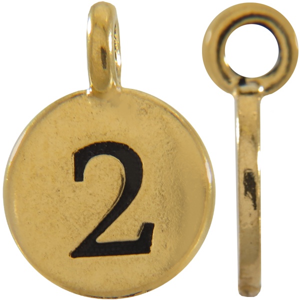 Buy Tierracast Antique Gold Number 2 Charm Online - Plated Pewter ...
