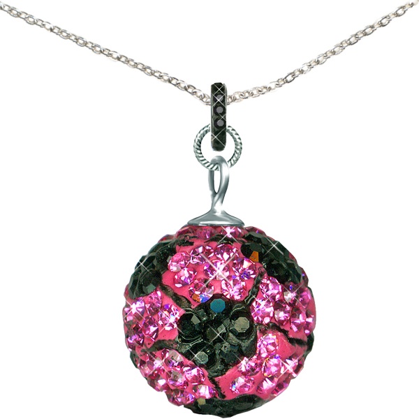 Buy Game Time Bling Soccer Ball Necklace Online - 18" - Rose/Jet