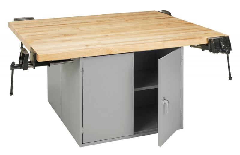Buy 4-Station Workbench With Vises Online - Metal Storage Cabinet
