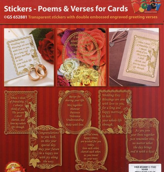 Doodey Poems And Verses Gold/Silver Transparent Stickers