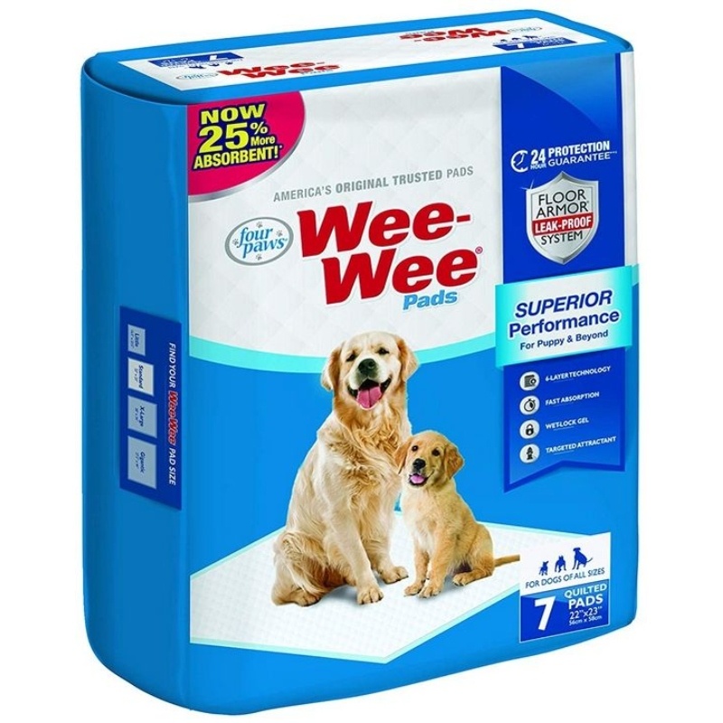 Four Paws Wee Wee Pads Original - 7 Pack (22" Long X 23" Wide) - Buy Online