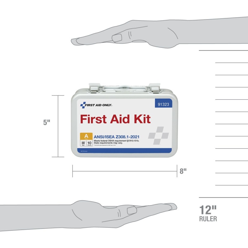 10 Person Ansi A Metal First Aid Kit, Ansi 2021 Compliant