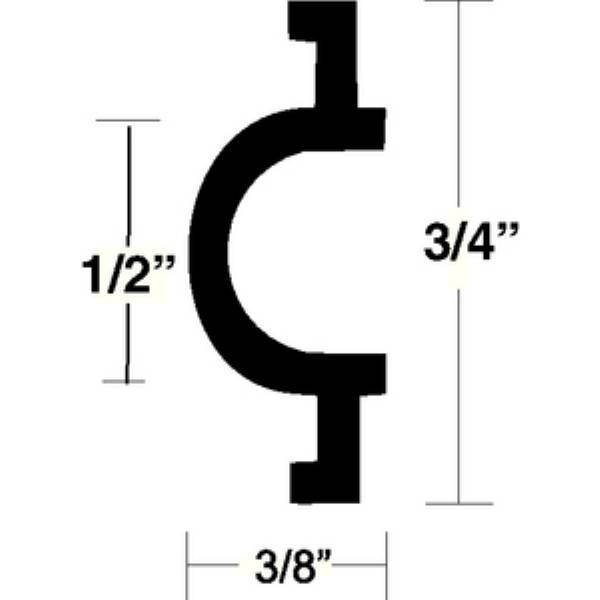 Buy Taco Metals Black Vinyl Insert 50 Ft Online - Flexible Vinyl Insert