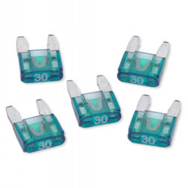 Buy Roadpro Roadpro Mini 30Amp 5 Pack Online - Green Color Coded Fuses