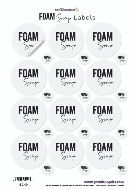 Foam Soap Labels by Got Oil Supplies
