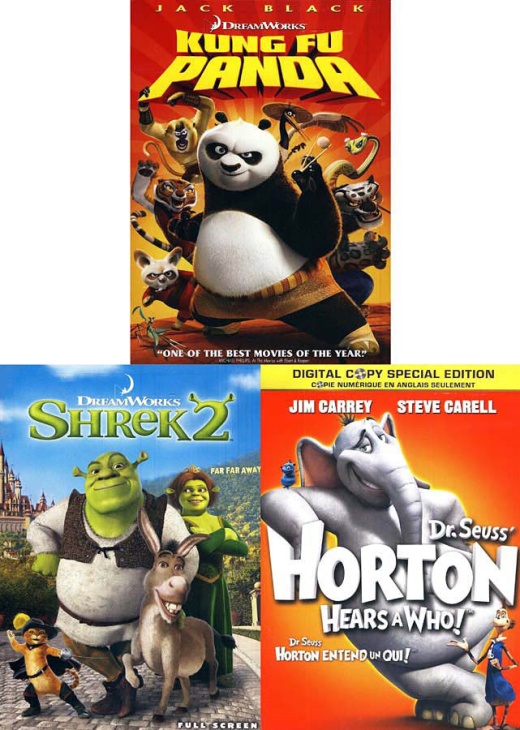 Buy DreamWorks Animation Boxset: Kung Fu Panda, Shrek 2, Horton Hears A ...