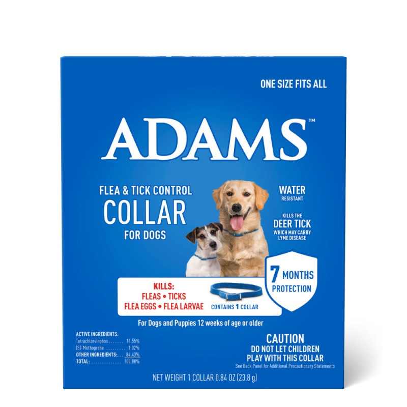 Adams Flea & Tick Control Collar For Dogs, 7-Month Protection ...