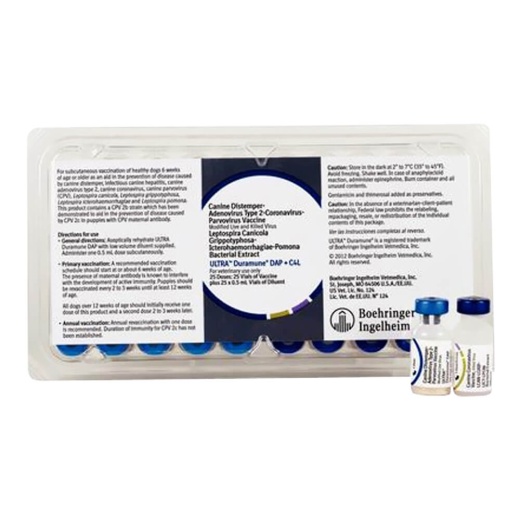 Trucan Ultra Dap+Cl4 / Ultra Duramune Dap+C/4L Vaccine For Dogs (25 X 0 ...