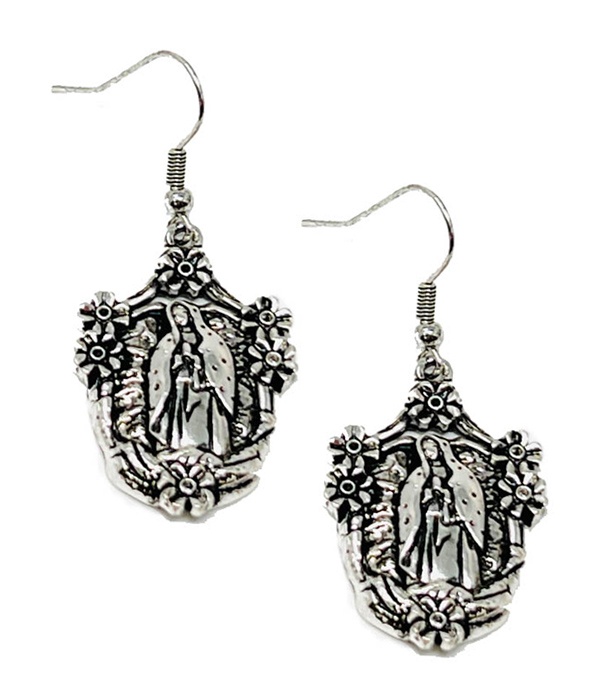 Buy The Virgin Mary Religious Theme Earring Online