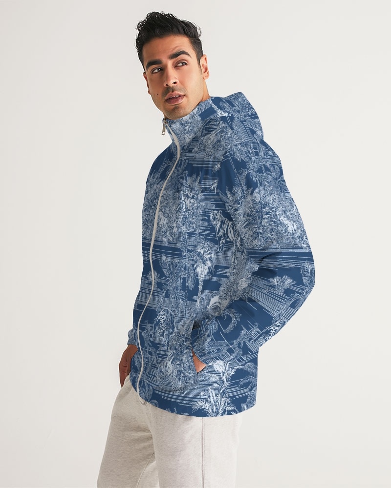 Buy Men's Windbreaker Blue Tiger Scene Online - Waterproof and Lightweight