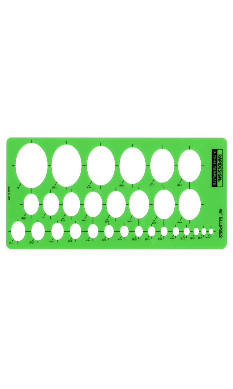 Buy Rapidesign 45 Degree Ellipse Template Online - Precision Design Tool