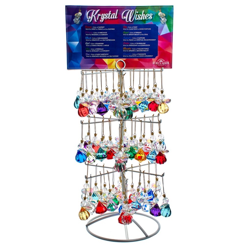 Krystal Wishes Angel Ornaments With 3-Tier Rack, 12 Assorted