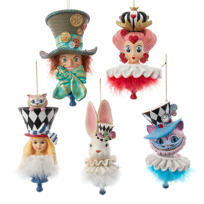 Buy 6" Holly Hats Alice In Wonderland Hat Ornament Set, 5 Piece Set Online