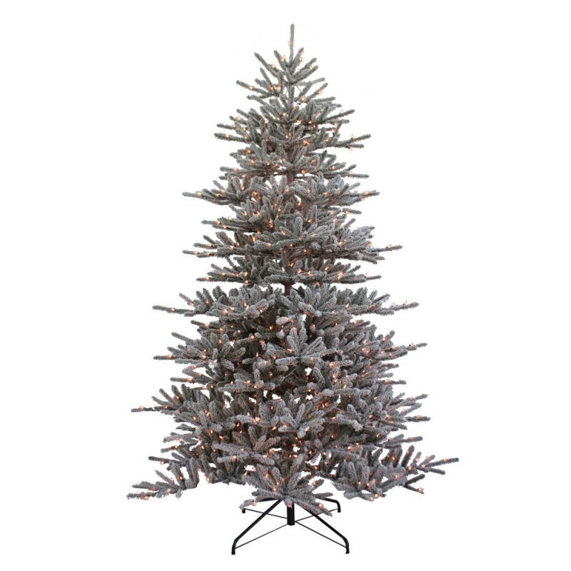 9' Pre-Lit Clear Incandescent Flocked Vail Pine Tree - Buy Online