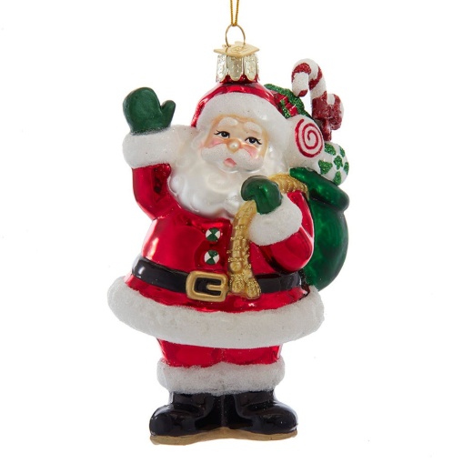 Noble Gems™ Glass Santa With Candy Ornament