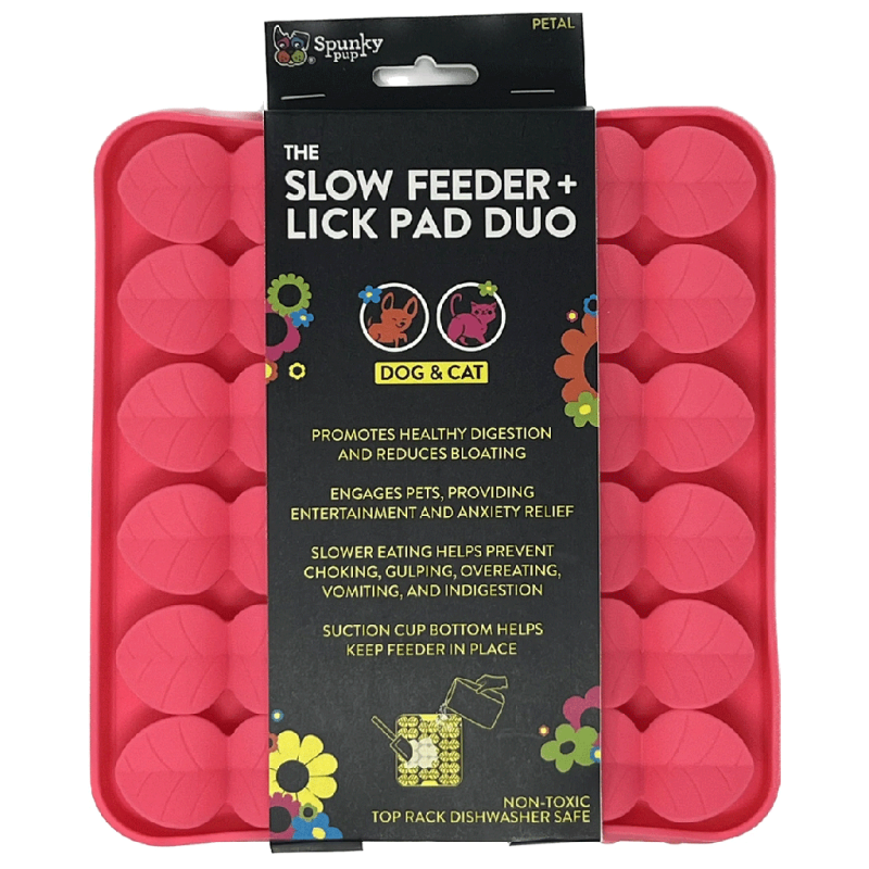 Spunky Pup Slow Feeder & Lick Pad Duo Petal