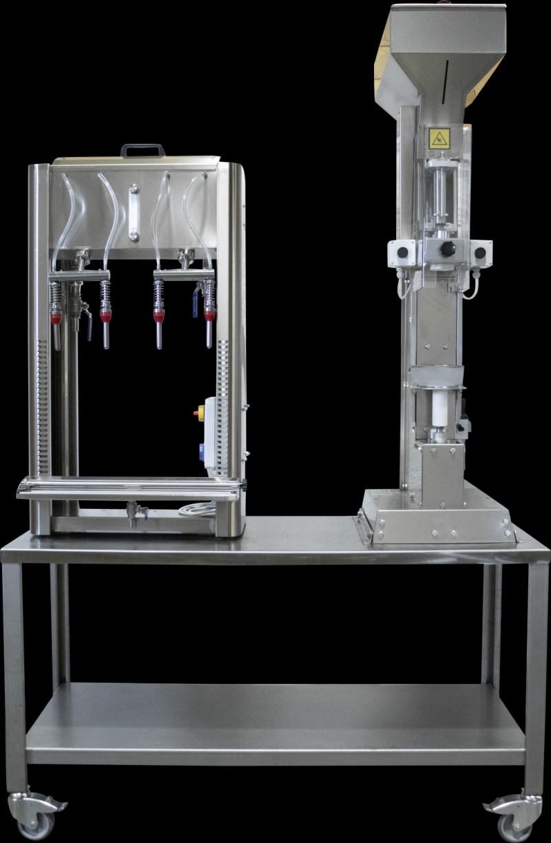Enoitalia Semimanual Mono Block Filler And Corker | Stainless Trolley ...