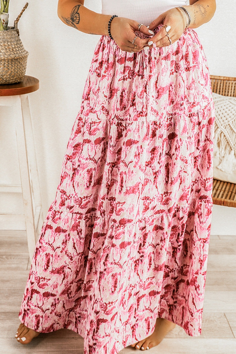 Pink Floral Maxi Skirt