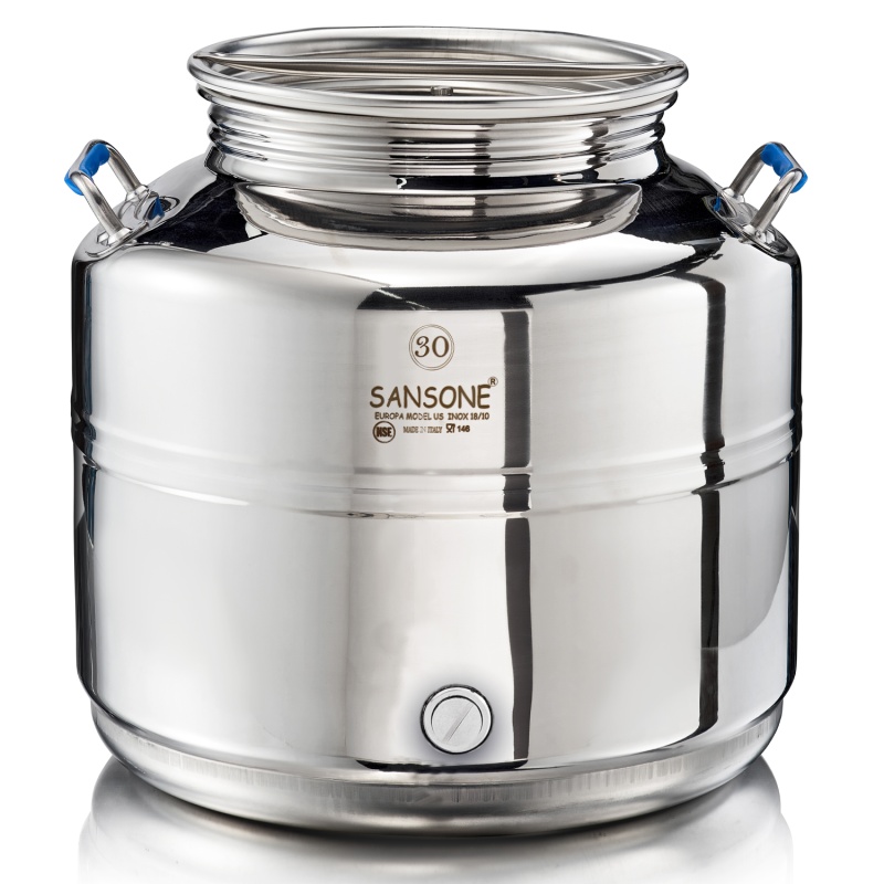 Sansone Fusti Tank | Stainless Steel Water Dispenser | 6.6 Gallon | 25l