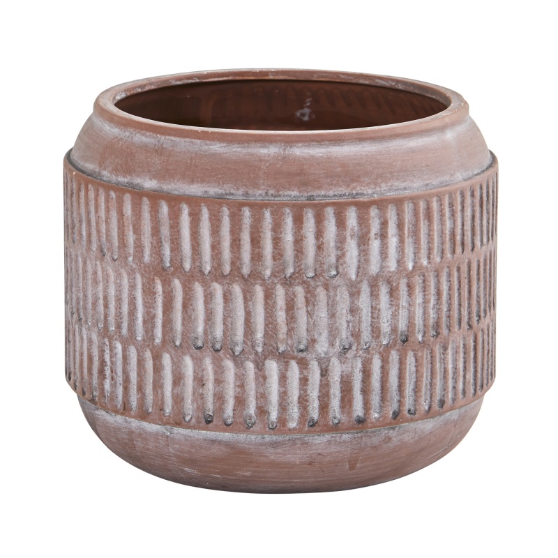 8 inch Boho Chic Ceramic Embossed Planter for Succulents and Flowers